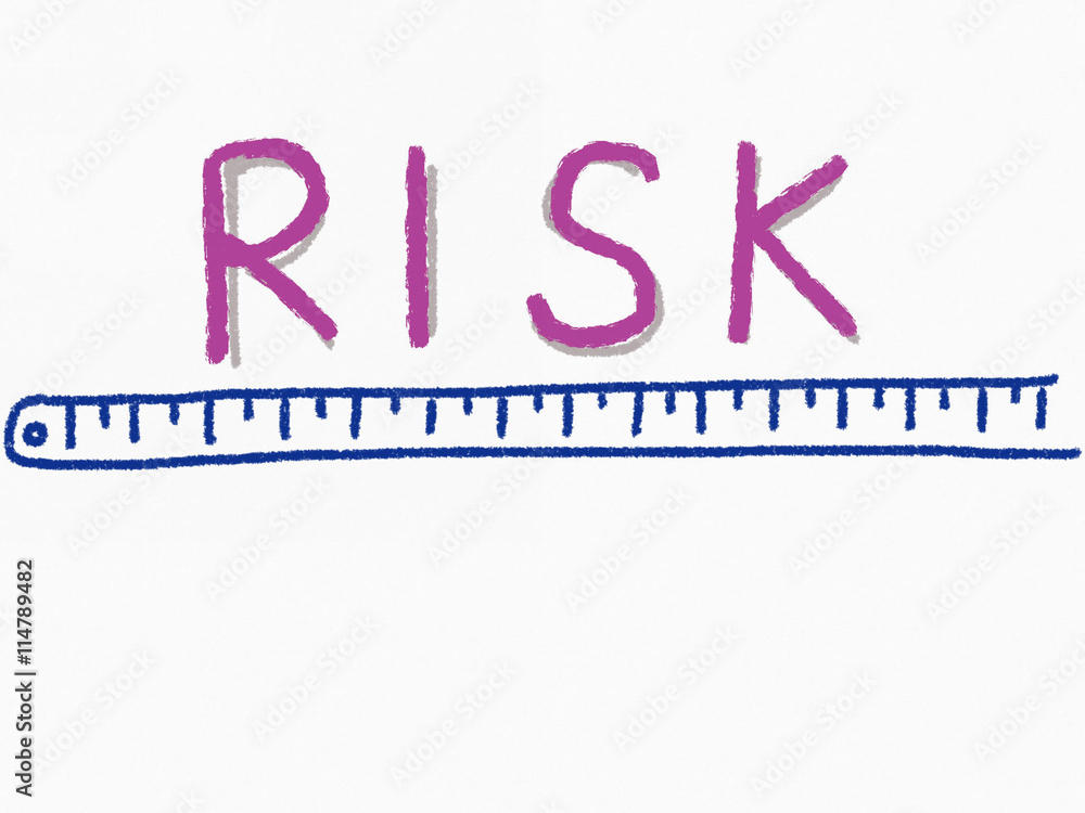 hand drawn risk assessment and risk management concept with risk word ...