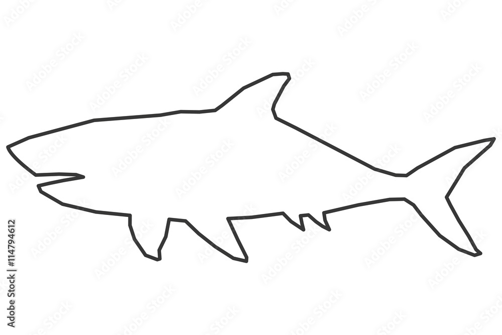 shark outline icon Stock Vector | Adobe Stock
