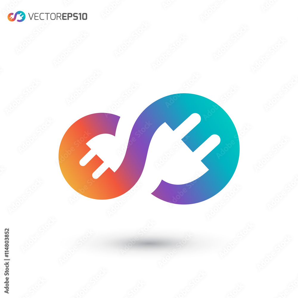 Electric Infinity Logo Stock Vector | Adobe Stock