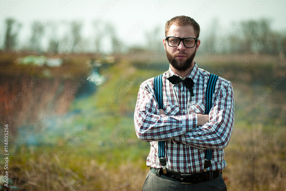 Redneck nerd man Stock Photo | Adobe Stock