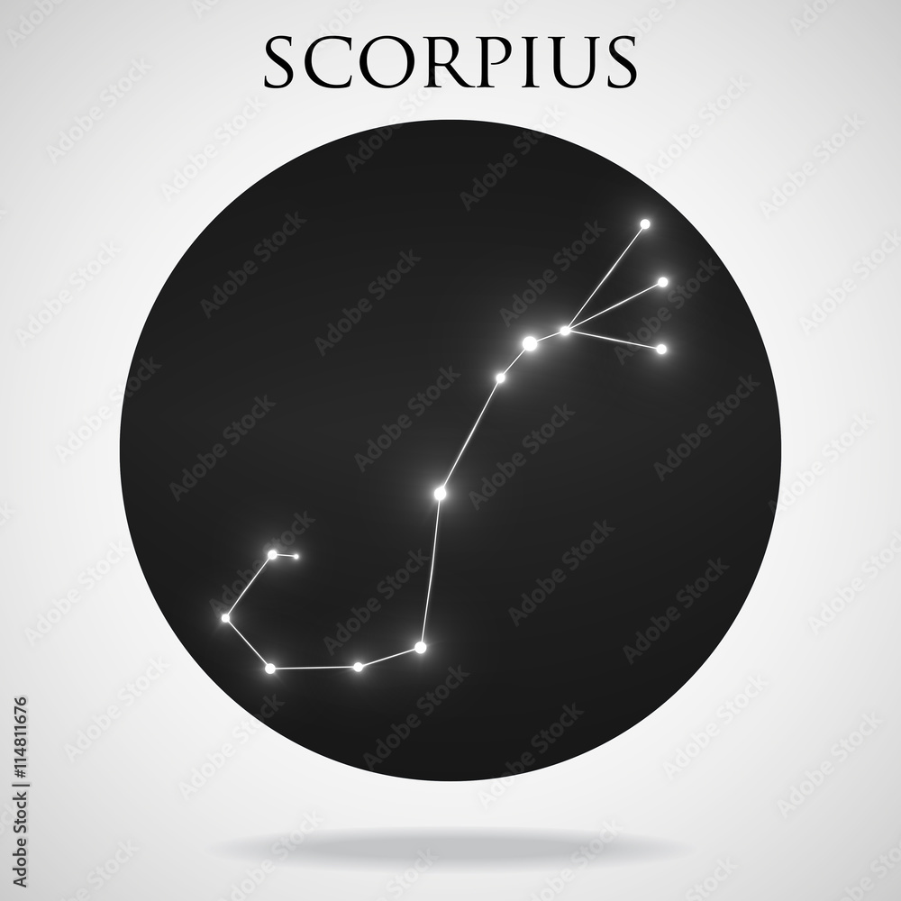 Constellation scorpius zodiac sign isolated on white background Stock ...
