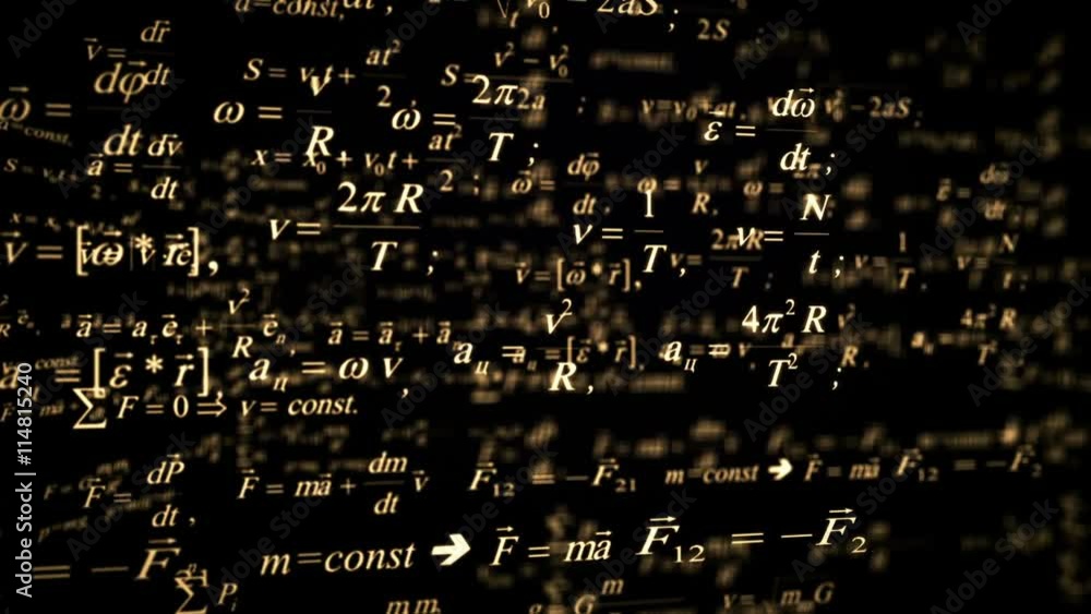 Physical science formulas flying around. Mathematical formulas. Safari ...