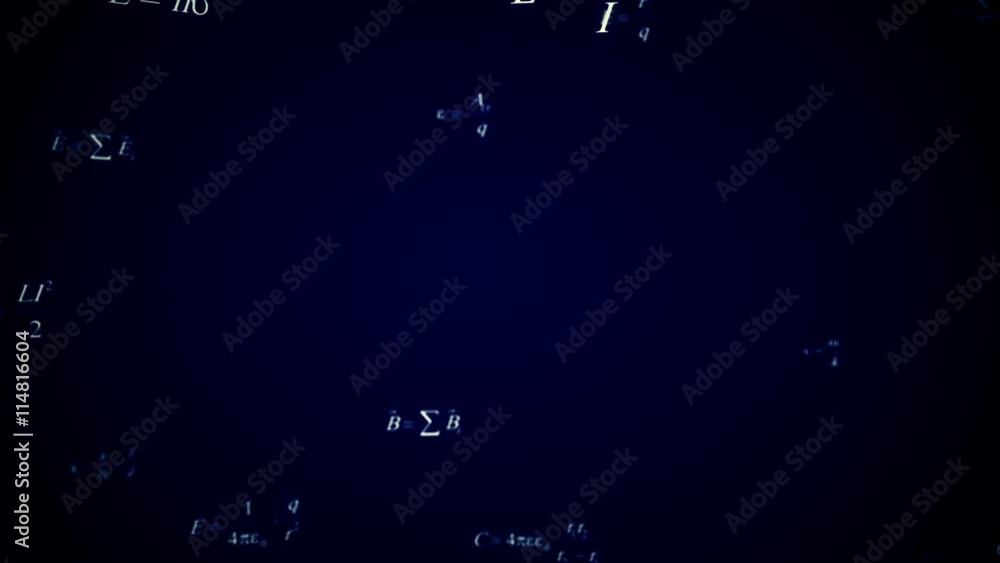 Vidéo Stock Blue formulas flying. Physics and mathematical formulas ...