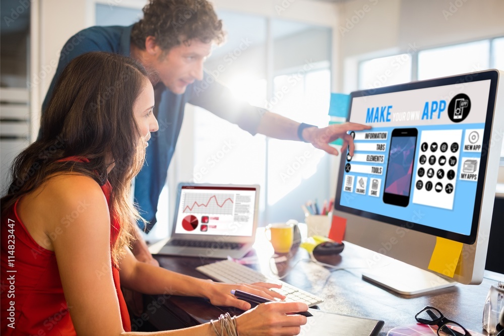 Composite image of make your own app smartphone Stock Photo | Adobe Stock