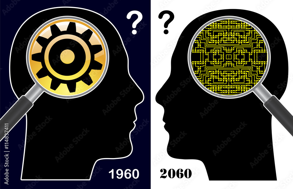Digital Idiot versus Digital Native. Humorous concept sign of how the ...