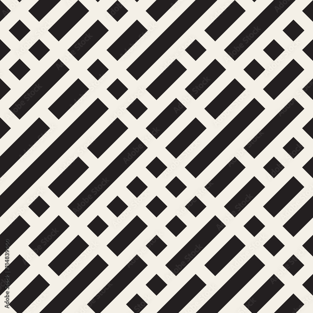 Vector Seamless Black And White Diagonal Rectangle Lines Pattern Stock ...