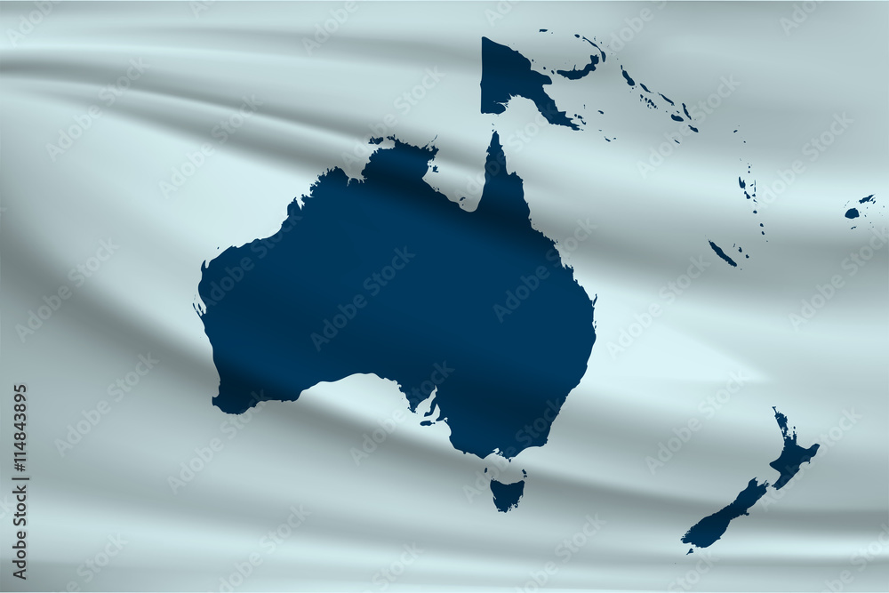 Flag of Australia and Oceania. Map of Australia and Oceania Stock ...