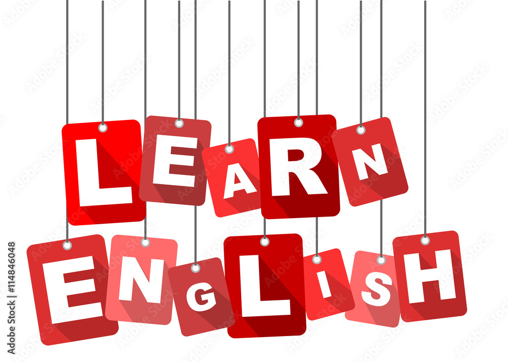 learn english, red vector learn english, flat vector learn english ...