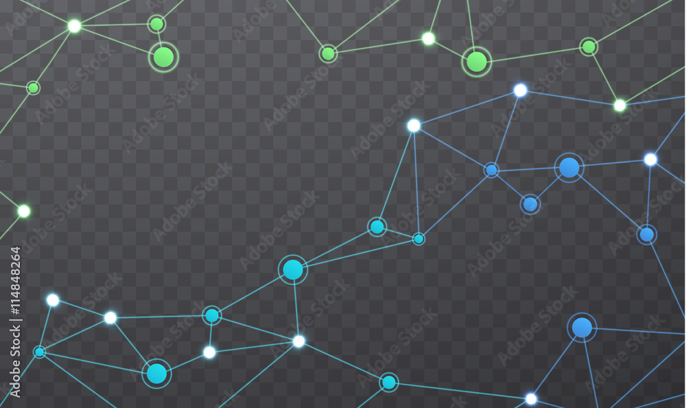 Communication network. Geometric polygonal structure mesh colored color ...