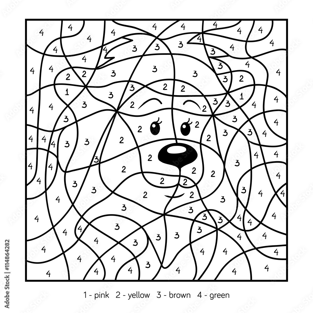 Color by number, lion Stock Vector | Adobe Stock