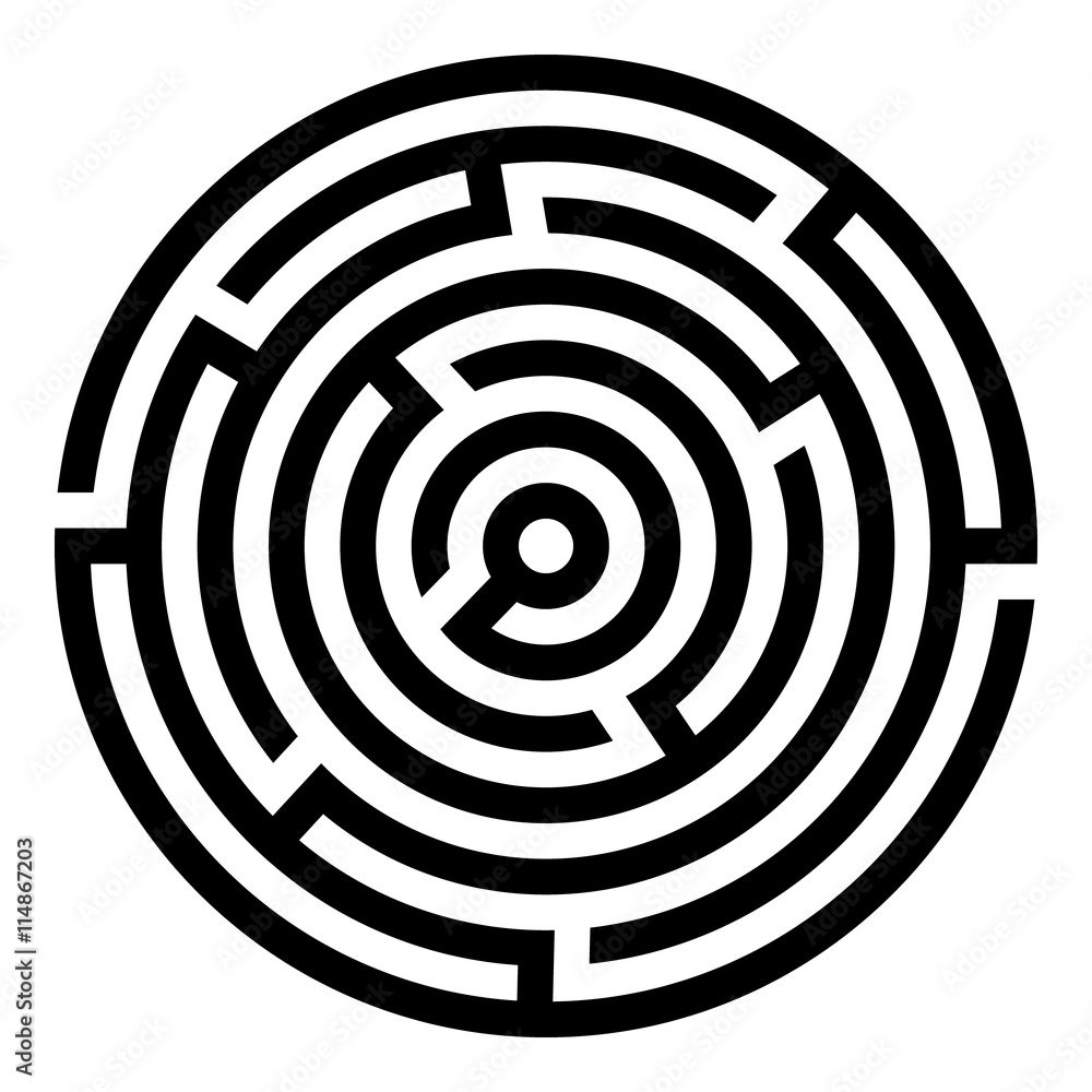 Labyrinth. Vector illustration of round maze Stock Vector | Adobe Stock Labyrinth. Vector illustration of round maze Stock Vector | Adobe Stock
