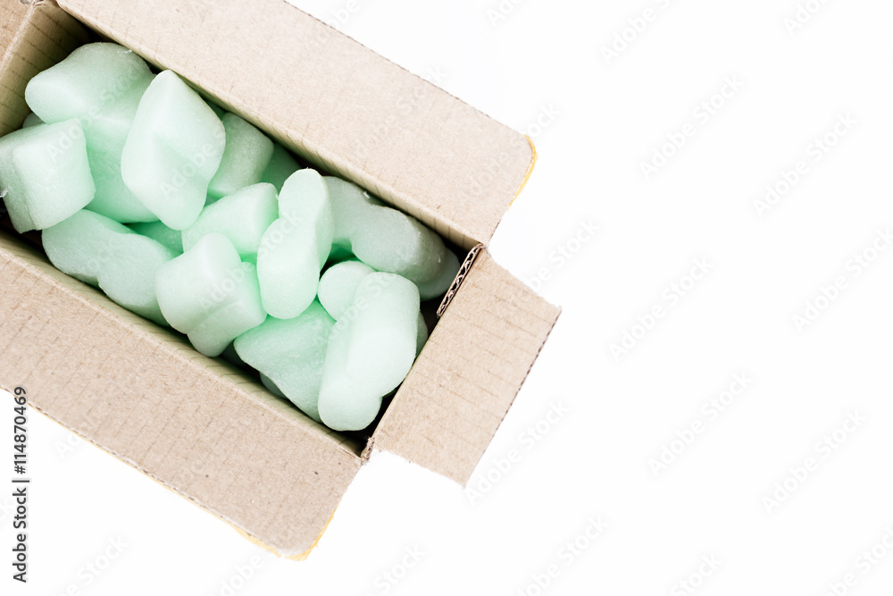 Polystyrene for protecting packaging Stock Photo | Adobe Stock