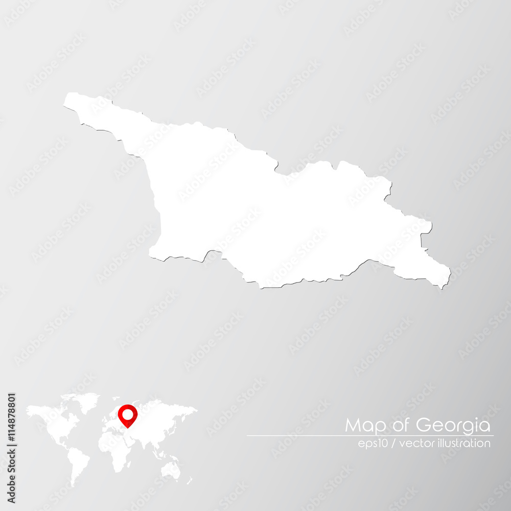 Vector map of Georgia with world map infographic style. Stock Vector ...