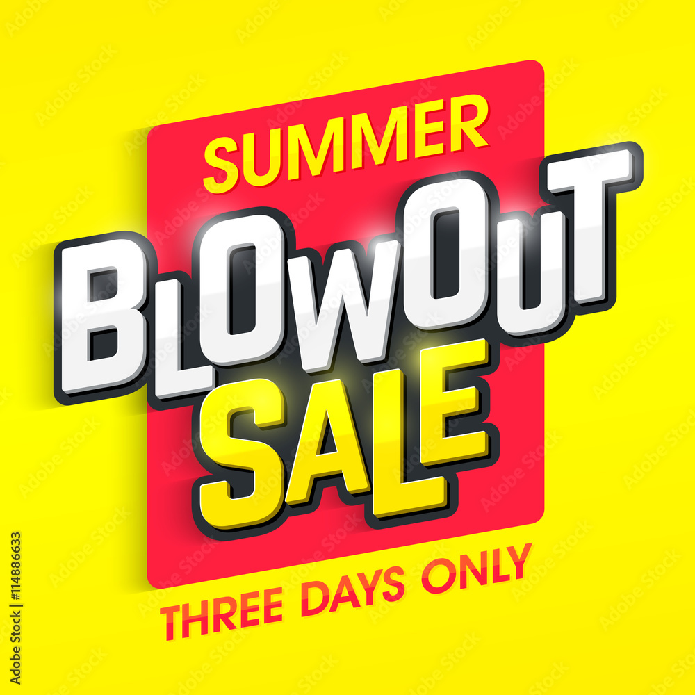 Summer Blowout Sale banner. Special offer, three days only big sale ...
