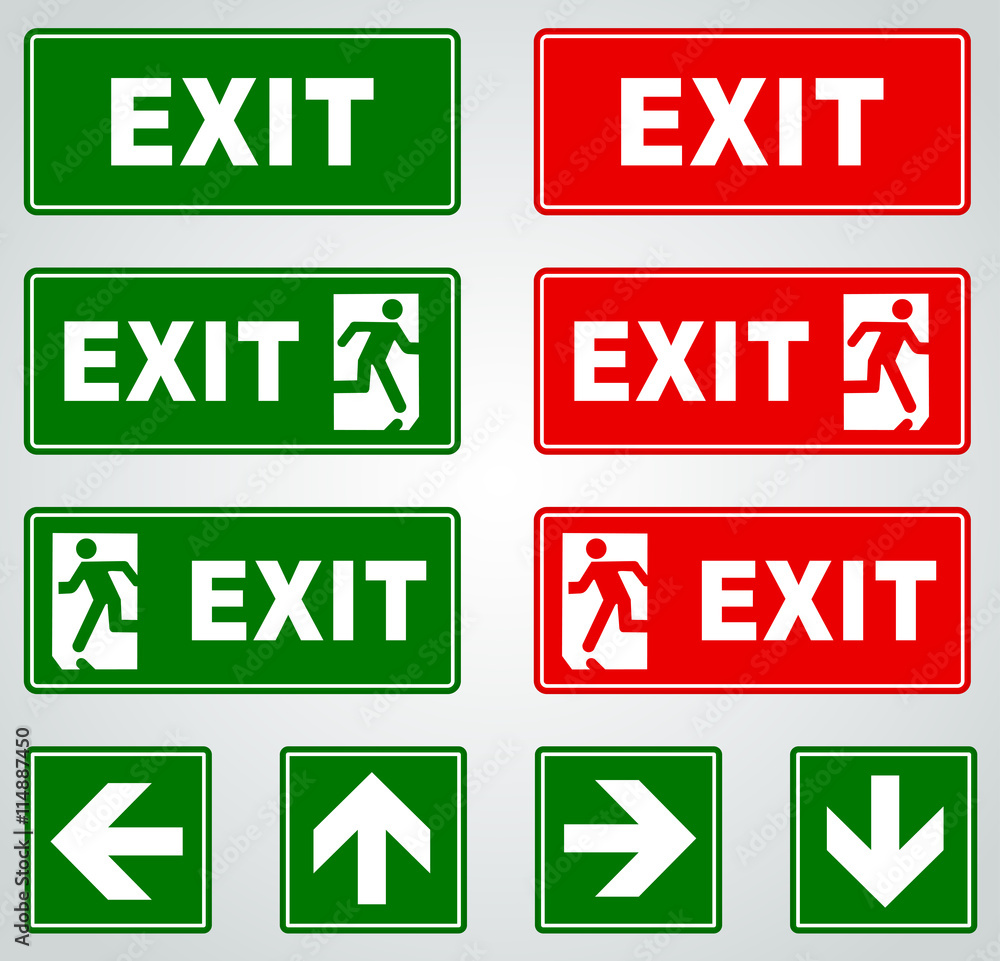 exit signs Stock Vector | Adobe Stock