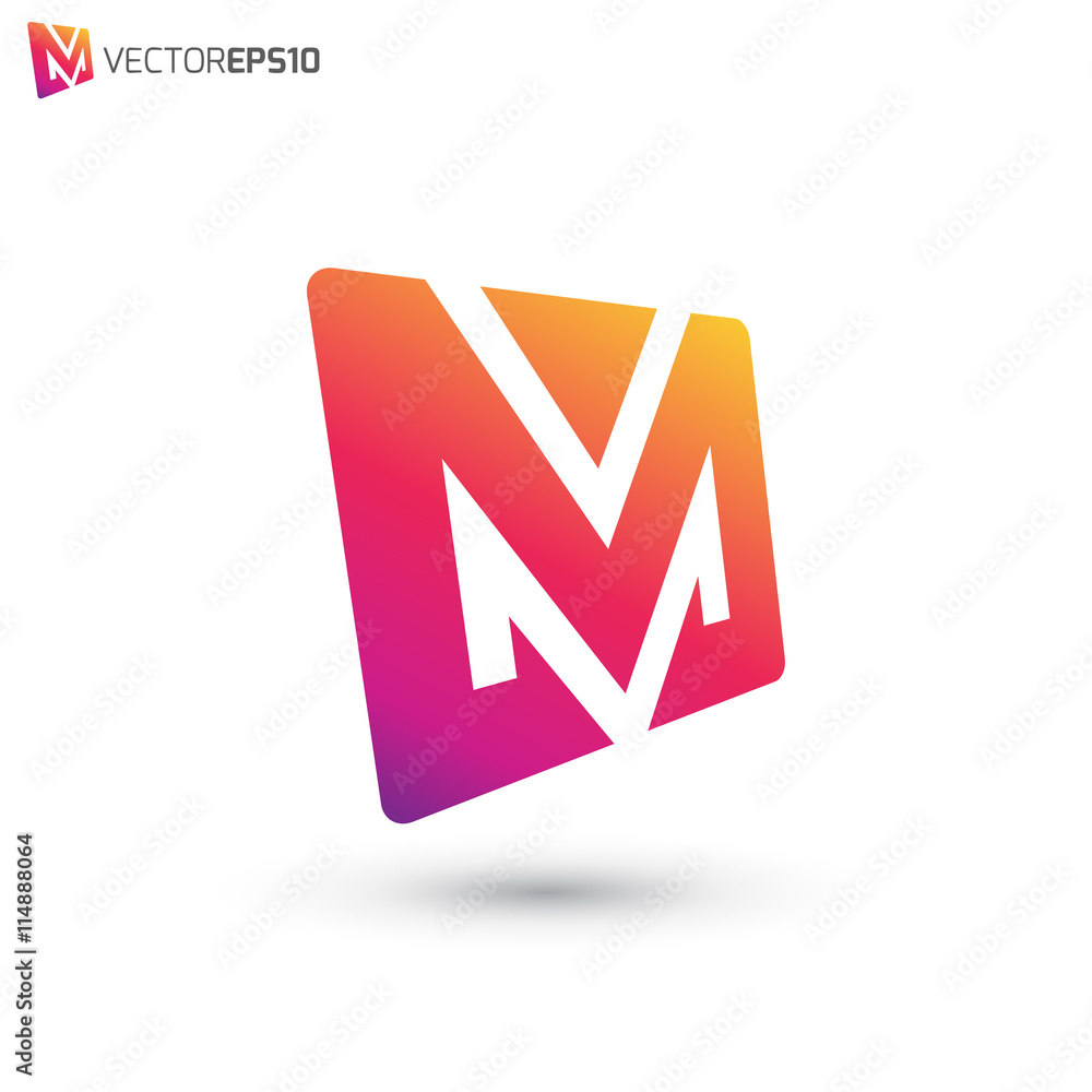 Square Letter M Logo Stock Vector | Adobe Stock