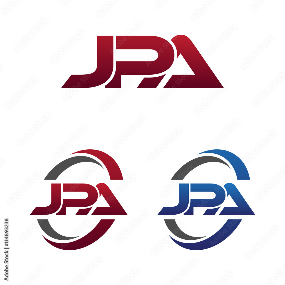 Vettoriale Stock Modern 3 Letters Initial logo Vector Swoosh Red Blue ...