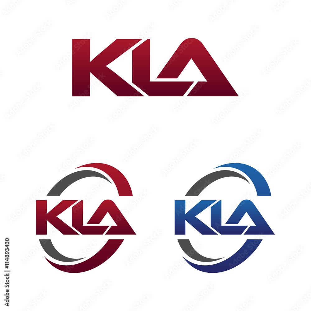 Modern 3 Letters Initial logo Vector Swoosh Red Blue kla Stock Vector ...