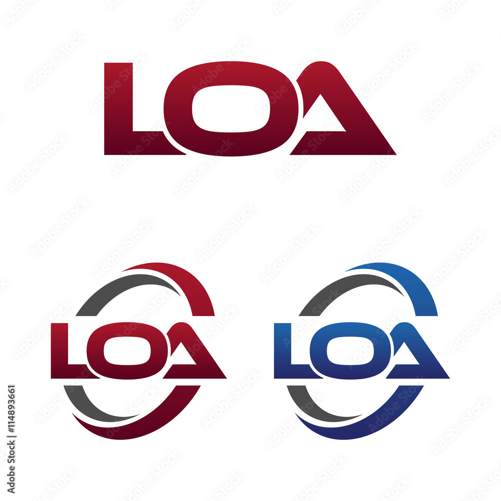 Modern 3 Letters Initial logo Vector Swoosh Red Blue loa Stock Vector ...