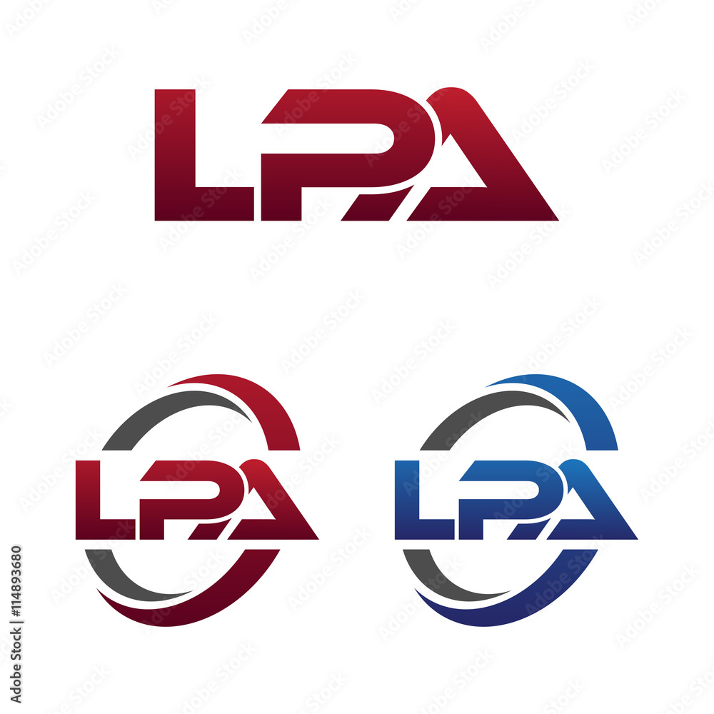Modern 3 Letters Initial logo Vector Swoosh Red Blue lpa Stock Vector ...