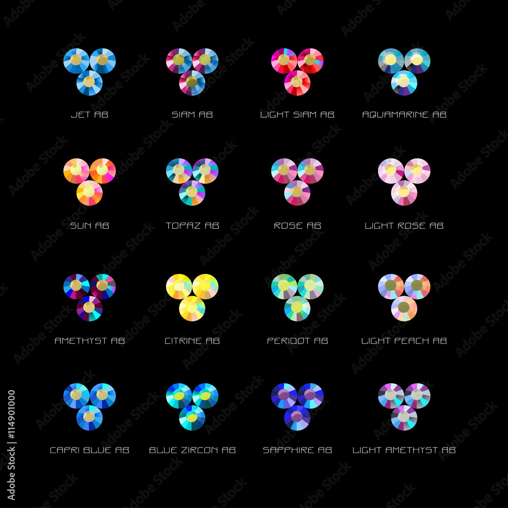 Vector rhinestone gem mock up. Jewelry crystal stone diamond shining ...