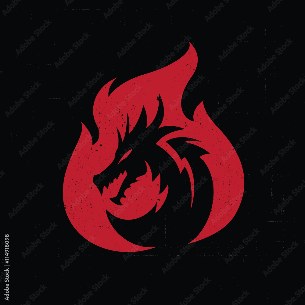 Dragon logo,dragon fire symbol Stock Vector | Adobe Stock