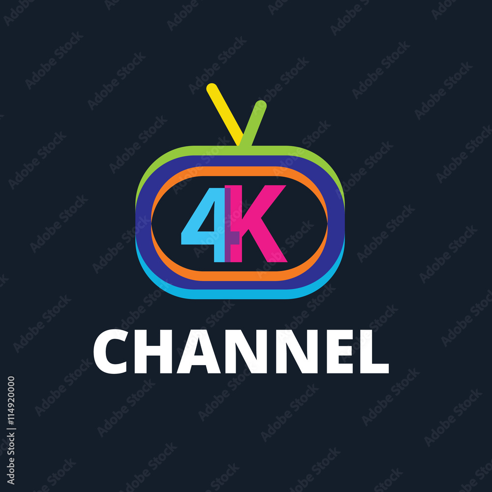 4k logo, Television logo template. Stock Vector | Adobe Stock