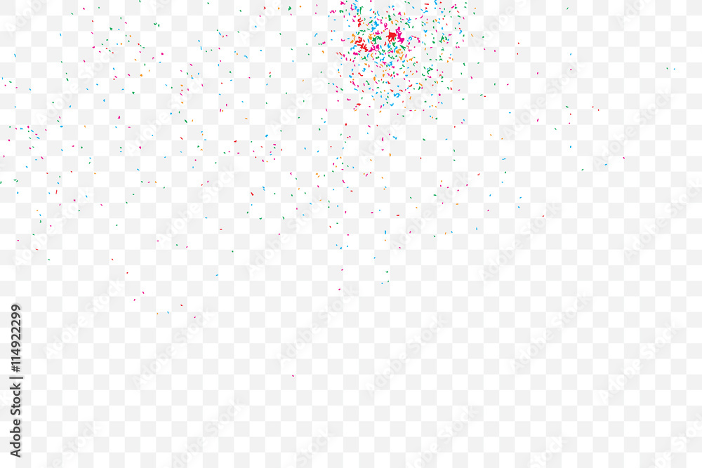 Colorful explosion of confetti. Isolated on transparent background ...