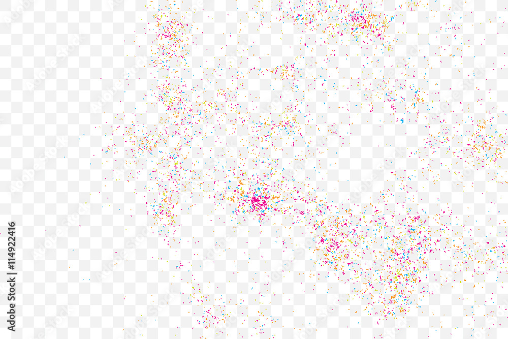 Transparent background with many falling tiny round random confetti ...