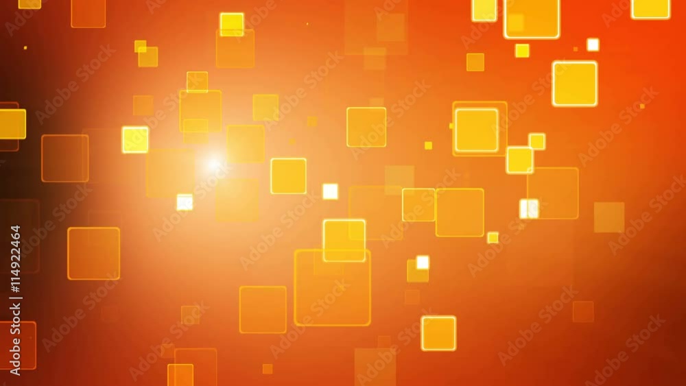 Warm orange color motion background with animated squares. Light ray ...