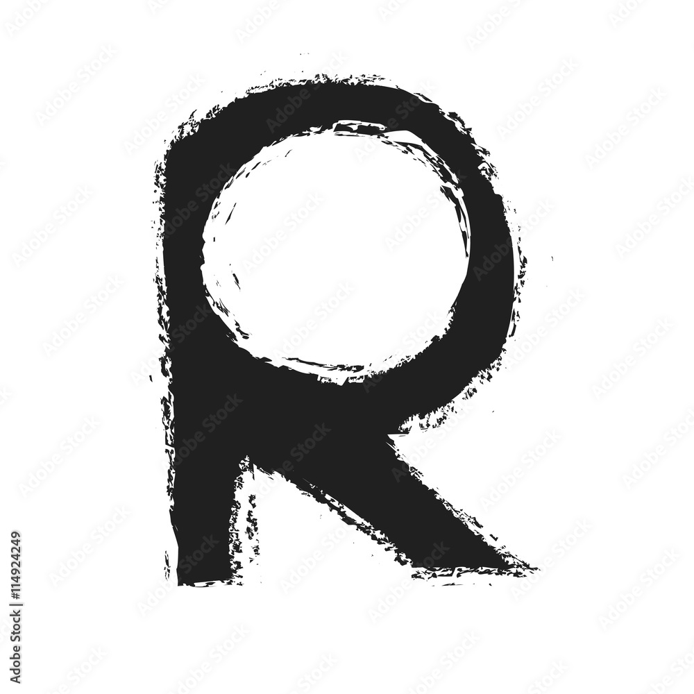 grunge letter R alphabet symbol Stock Illustration | Adobe Stock