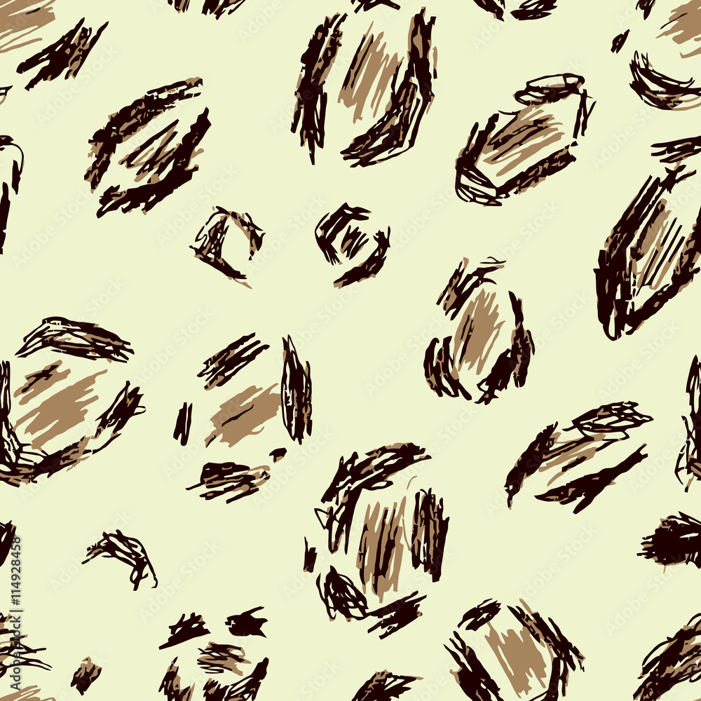 Beige, black, brown leopard skin. Seamless pattern background jaguar ...