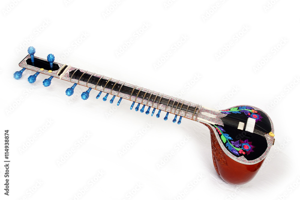 colorful sitar Stock Photo | Adobe Stock