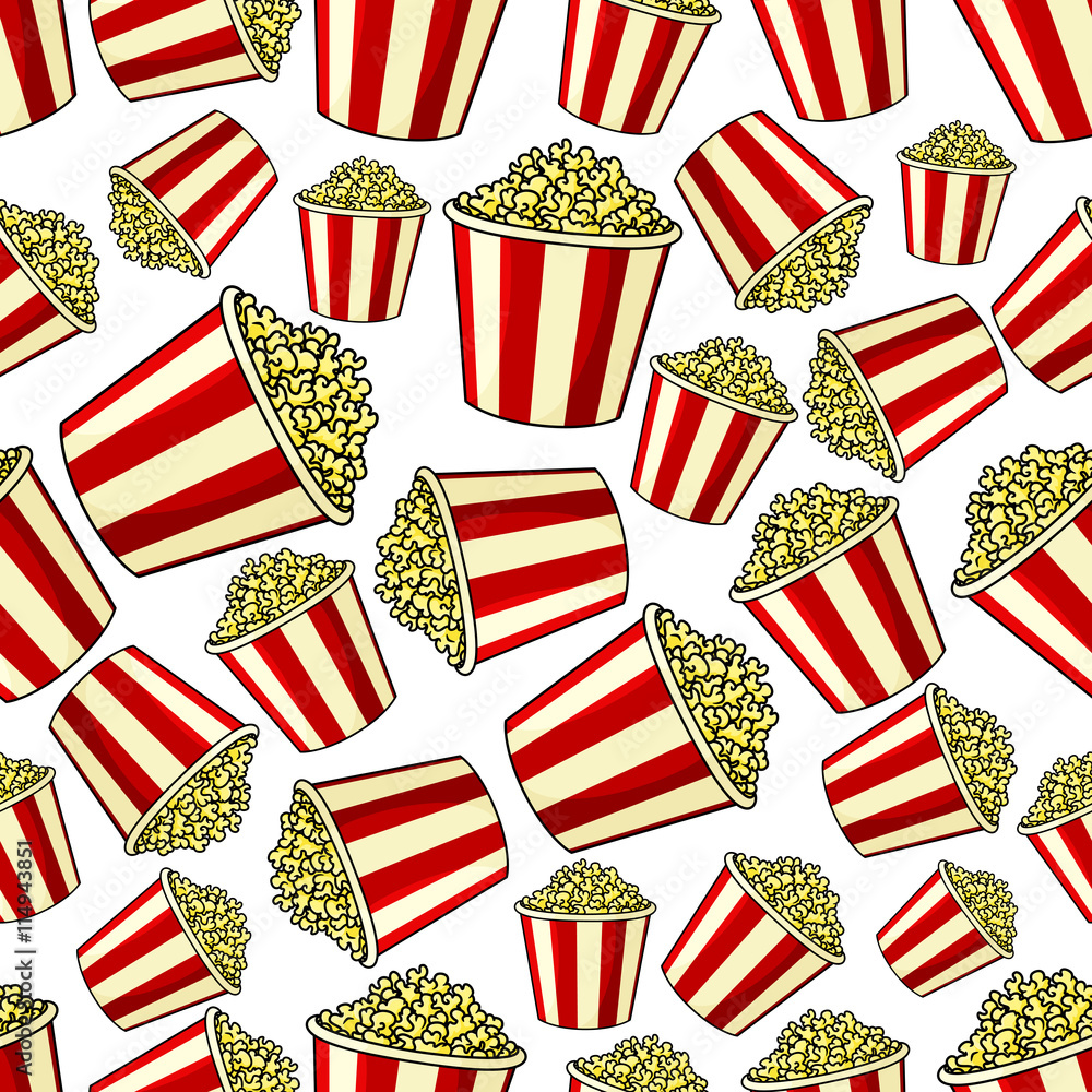 Sweet popcorn seamless pattern background Stock-Vektorgrafik | Adobe Stock
