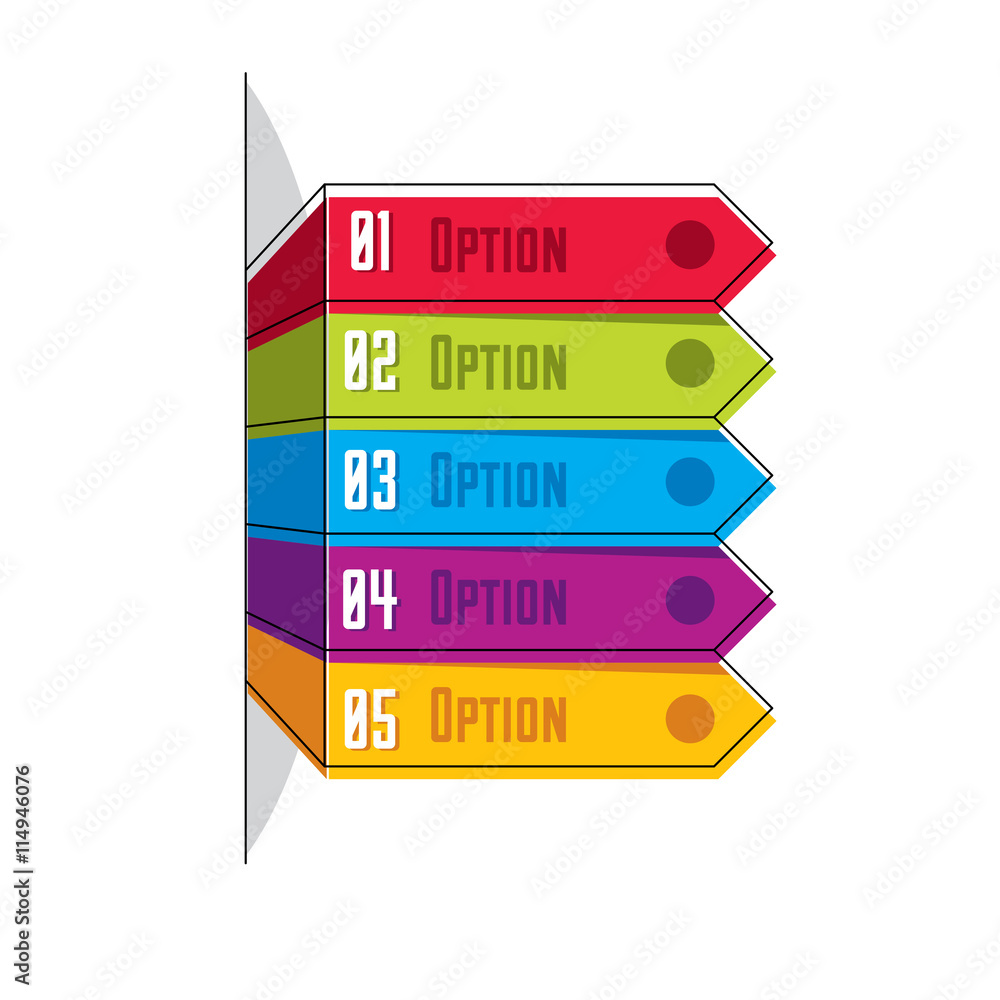 Vector layout of different color five banners infographic elemen Stock ...