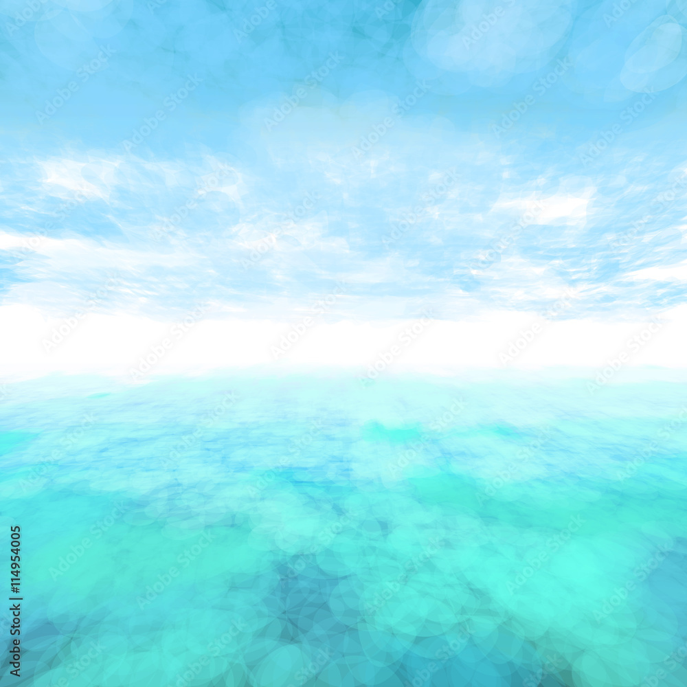 Vector abstract cloud and ocean background. Stock Vector | Adobe Stock