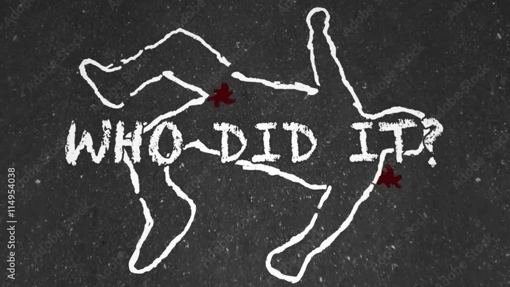 Who Did It Murder Crime Scene Suspect Chalk Outline Animation Stock ...