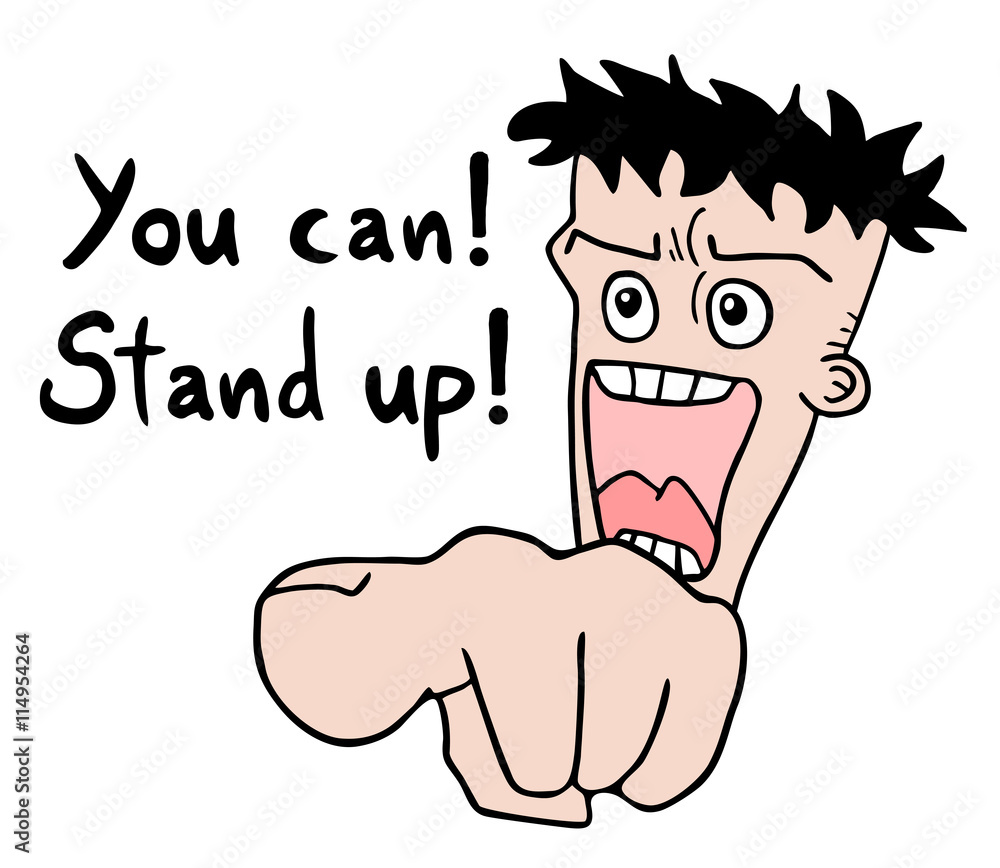 stand up message Stock-Vektorgrafik | Adobe Stock