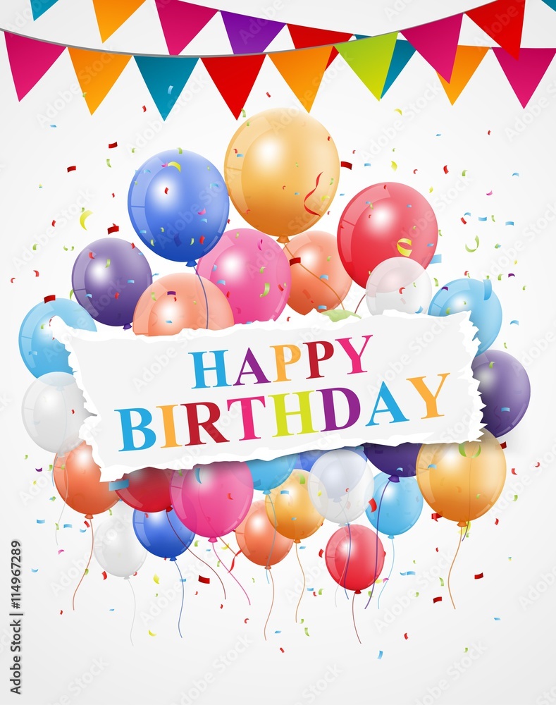 Happy Birthday greeting card design Stock-Vektorgrafik | Adobe Stock