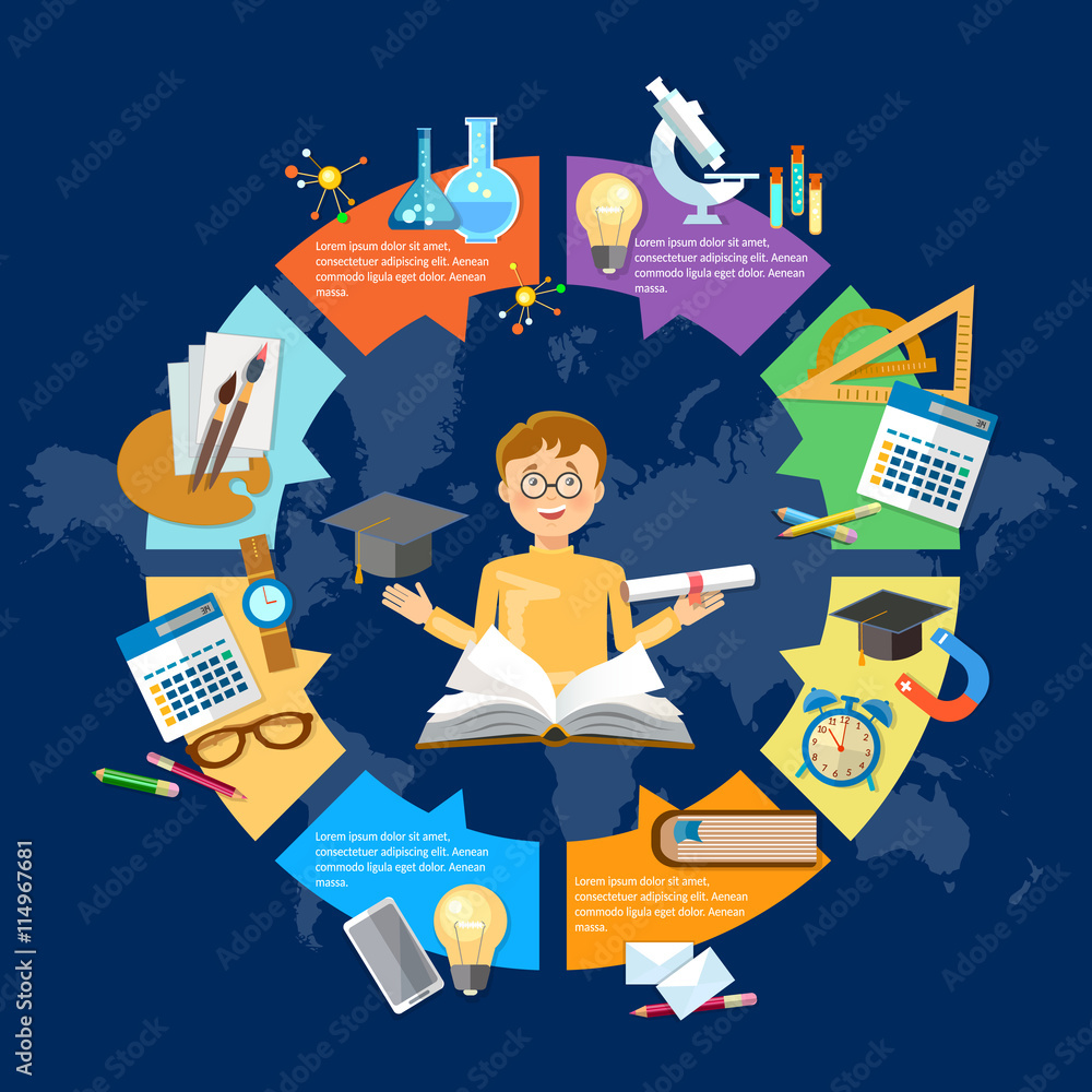 Education infographic diagram knowledge student learning Stock Vector ...