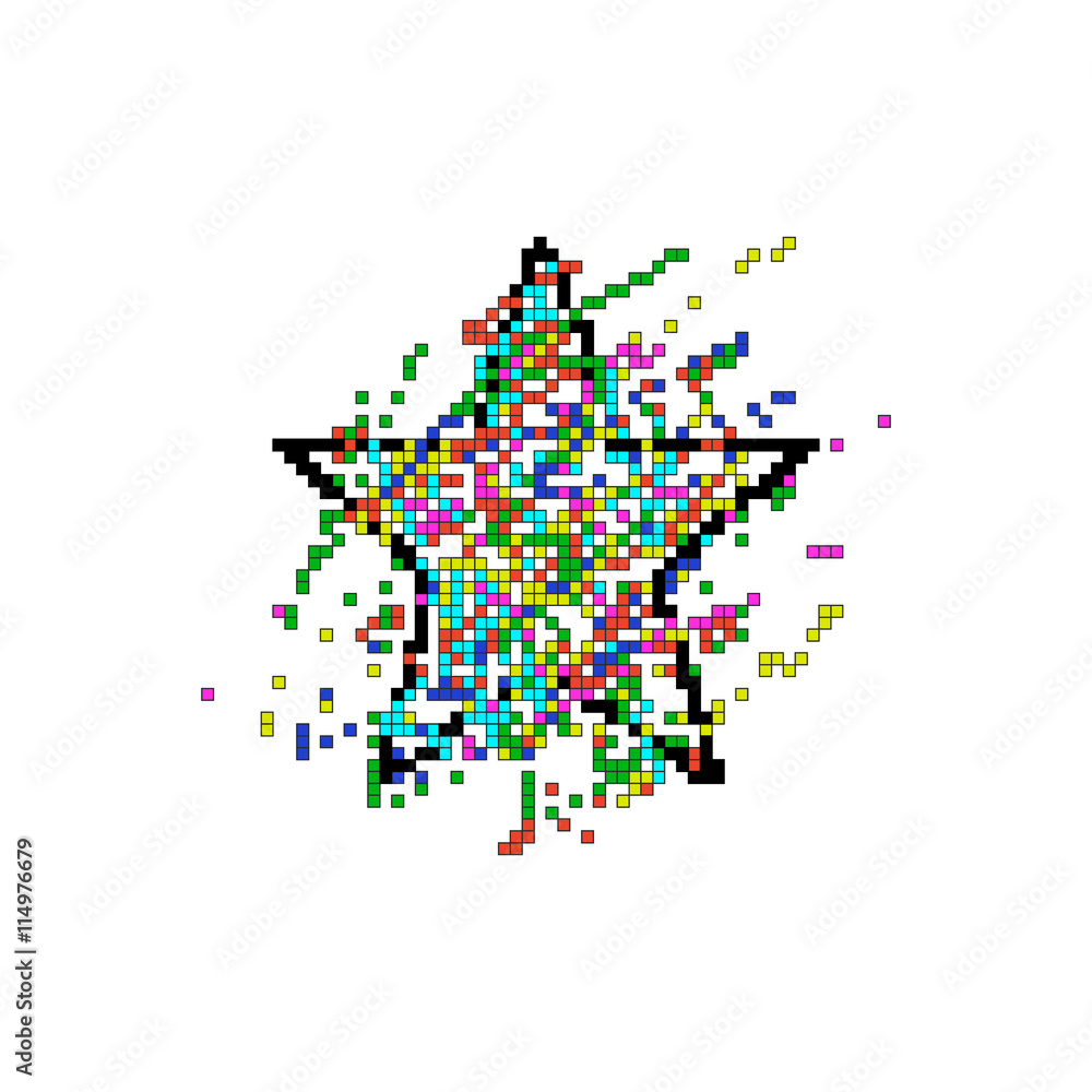 Asterisk Pixel art. Vector illustration. Colorful pixel asterisk. Stock ...