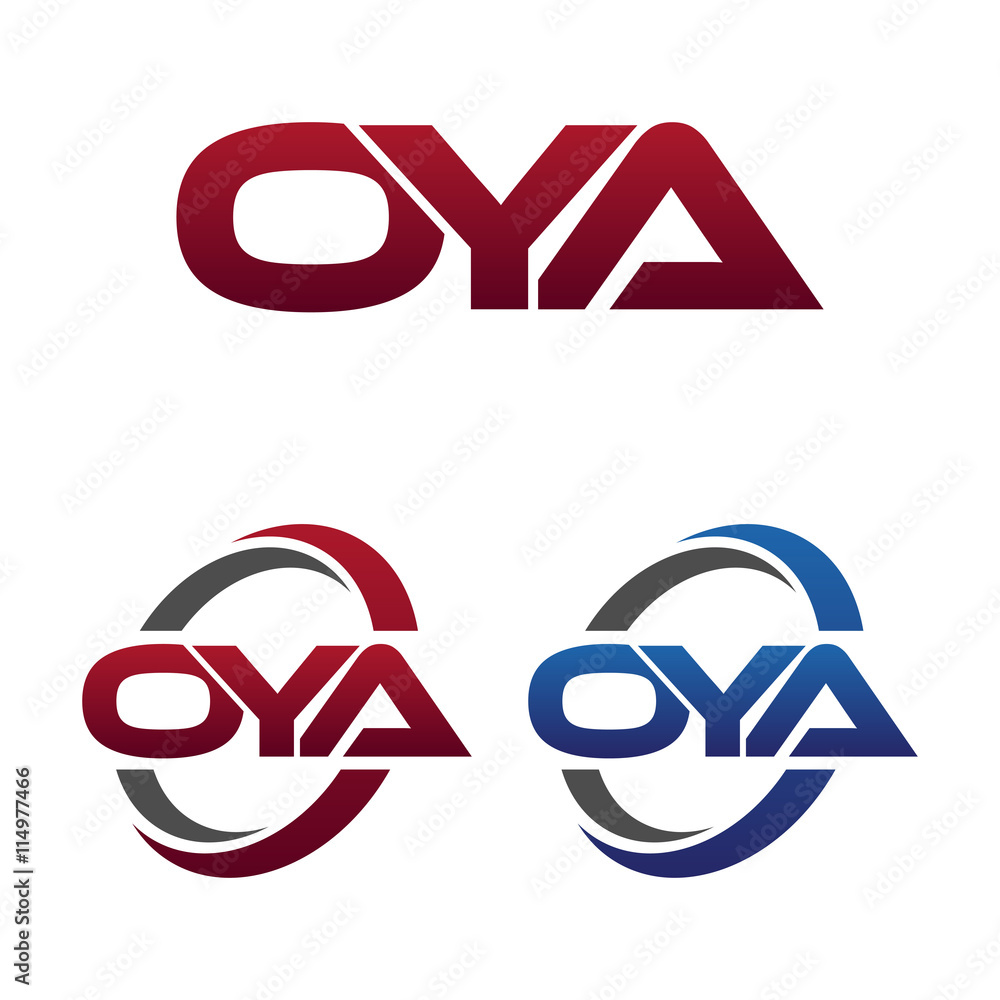 Modern 3 Letters Initial logo Vector Swoosh Red Blue oya Stock ...