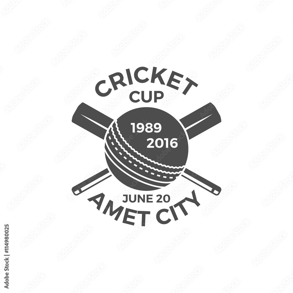 Cricket cup emblem and design elements. tournament logo . stamp. Sports ...