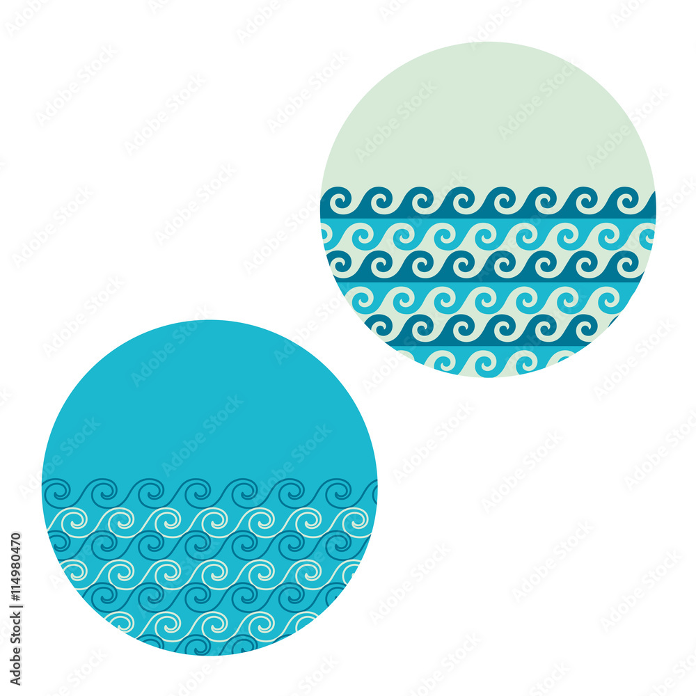 Vector wave in circle set Stock Vector | Adobe Stock