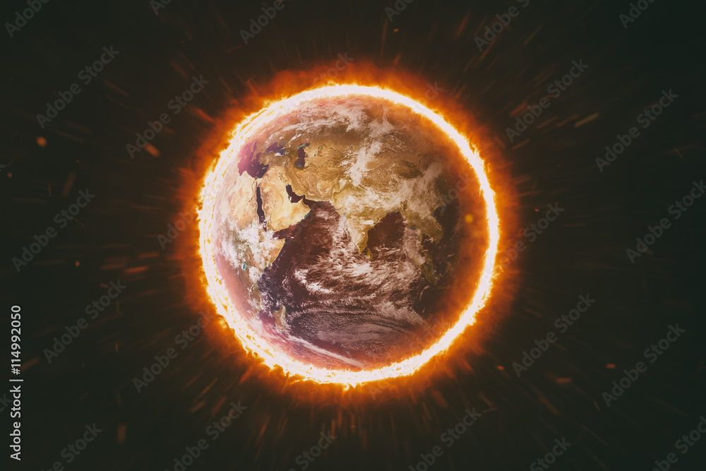 Planet Earth Apocalypse - Global Warming Effect . Environment concept ...