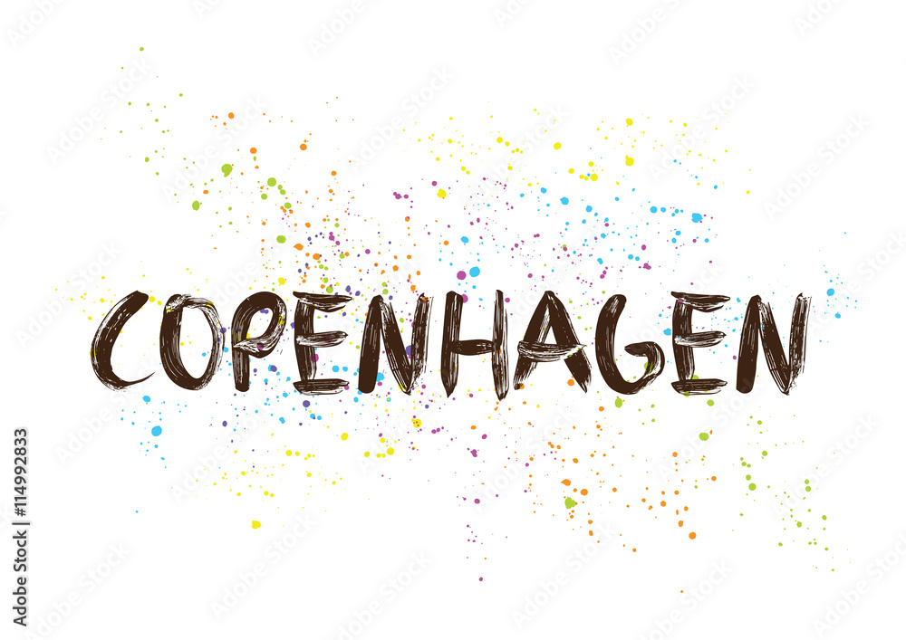 Copenhagen, Denmark. Capital city typography lettering design. Stock ...