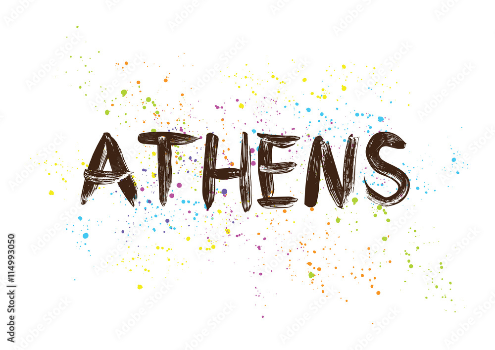 Athens Greece. Capital city typography lettering design. Stock Vector ...