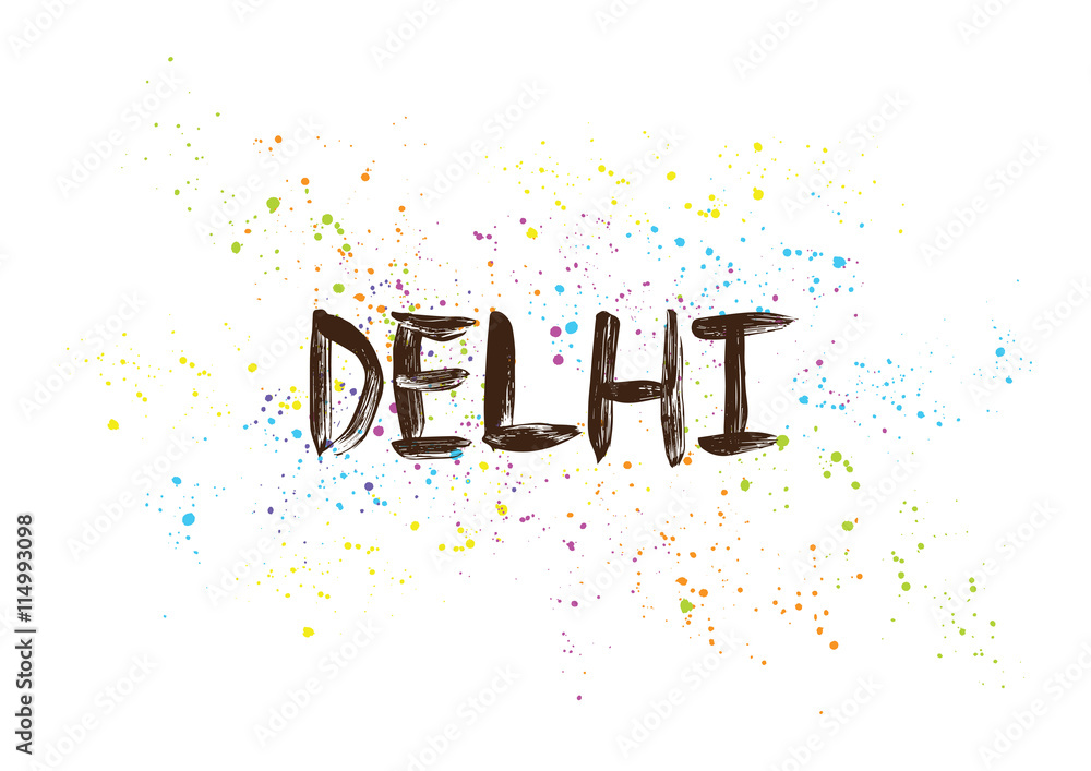 Delhi India. Capital city typography lettering design. Stock Vector ...