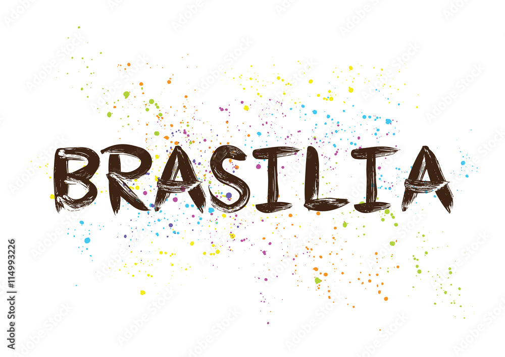 Brasilia, Brazil. Capital city typography lettering design. Stock ...