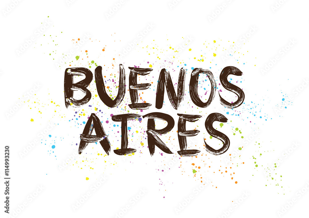 Buenos Aires Argentina. Capital city typography lettering design. Stock ...